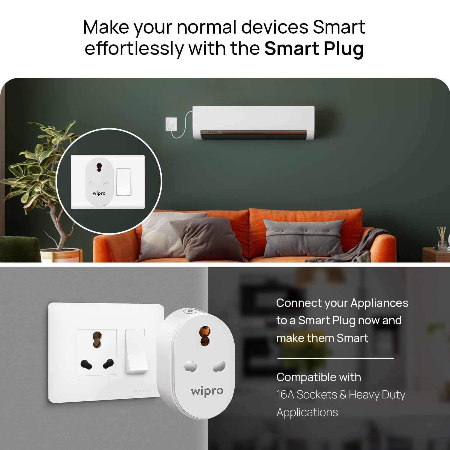 Upgrade Your Home with the Wipro 16A Wi-Fi Smart Plug – Control Appliances Anywhere, Save Energy ...